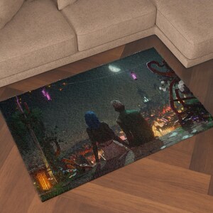 Arcane Rug, Jinx and Ekko Love, Anime Rug, LOL Art Decor, Game Room ...