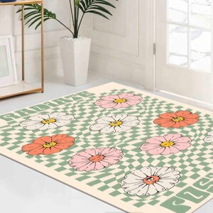 Corridor Rug, Kitchen Rug, Round Rug, Gift Rug, Floral Pattern Modern ...