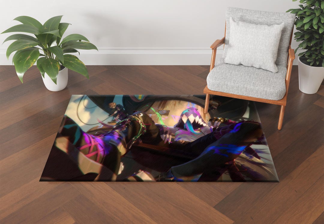 Arcane Print Rug, Jinx and Ekko Rug, Digital Print Rug, LOL Decoration ...