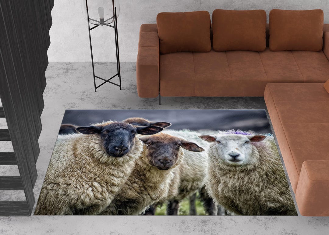 Three Sheeps Rugs, Farm Rugs, Farmhouse Rug, Animal Rug, Corridor Rug ...