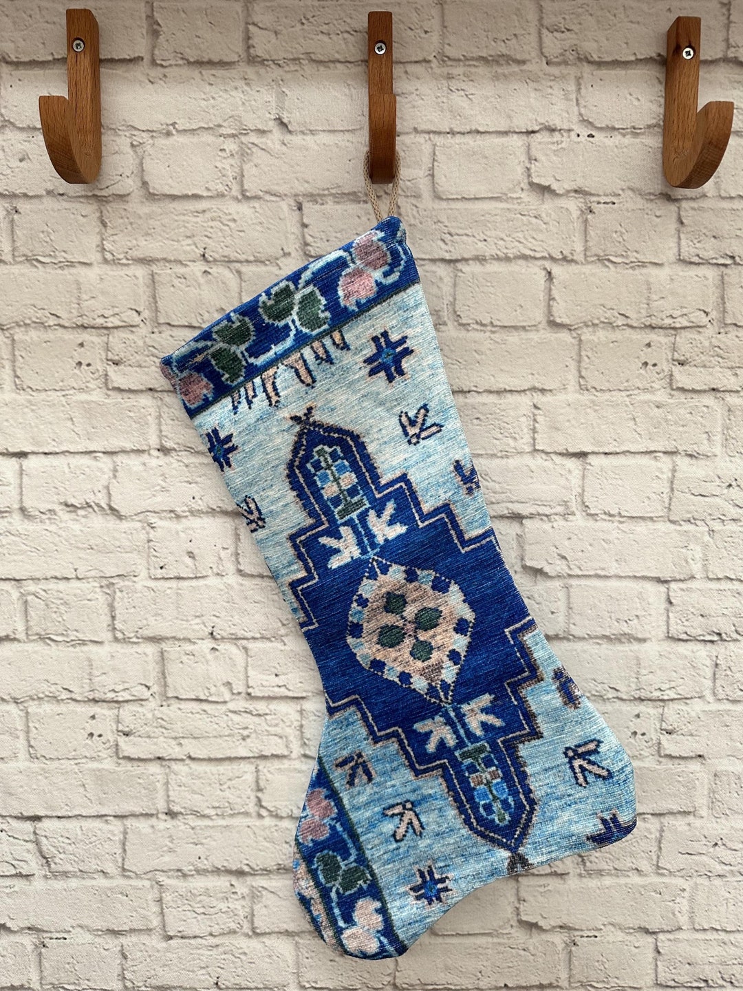 Blue Stocking, Modern Stocking, Christmas Stocking, Xmas Gift,holiday ...
