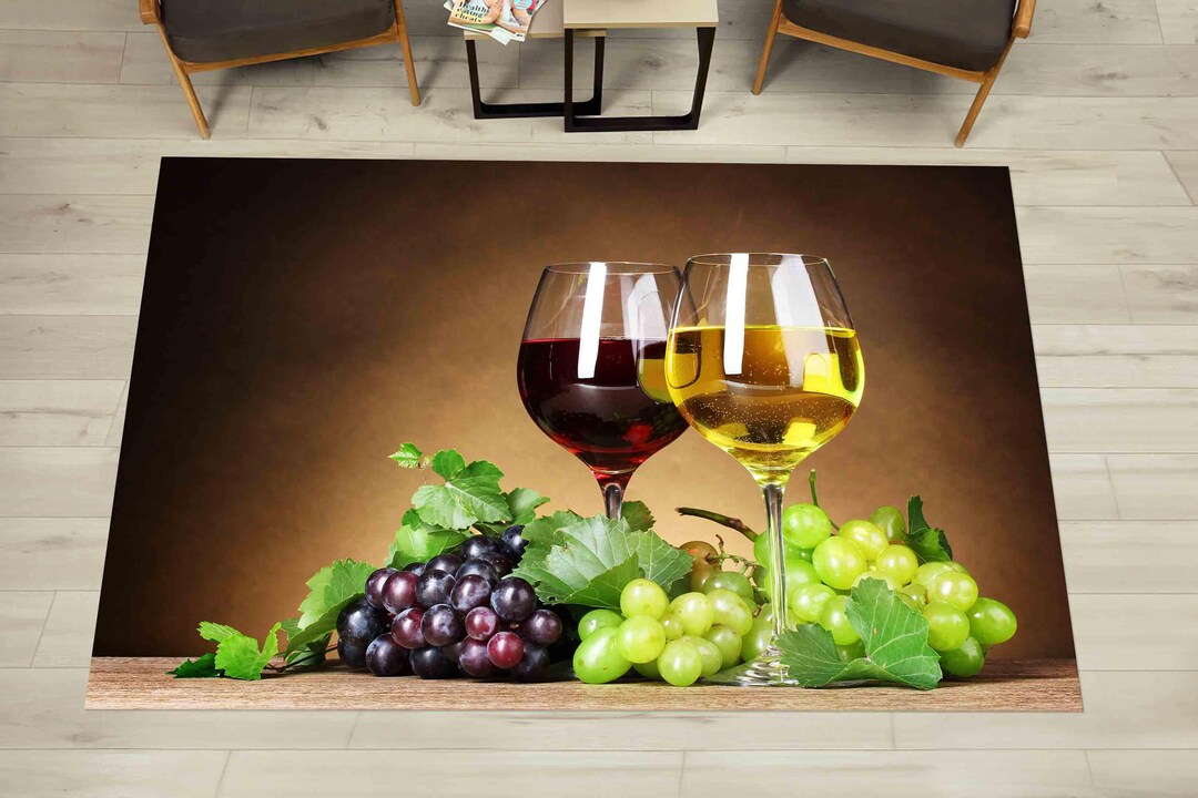 Wine Glass Rug, Kitchen Rug, Grape Rugs, Modern Rugs, Customs Rug, Thin ...
