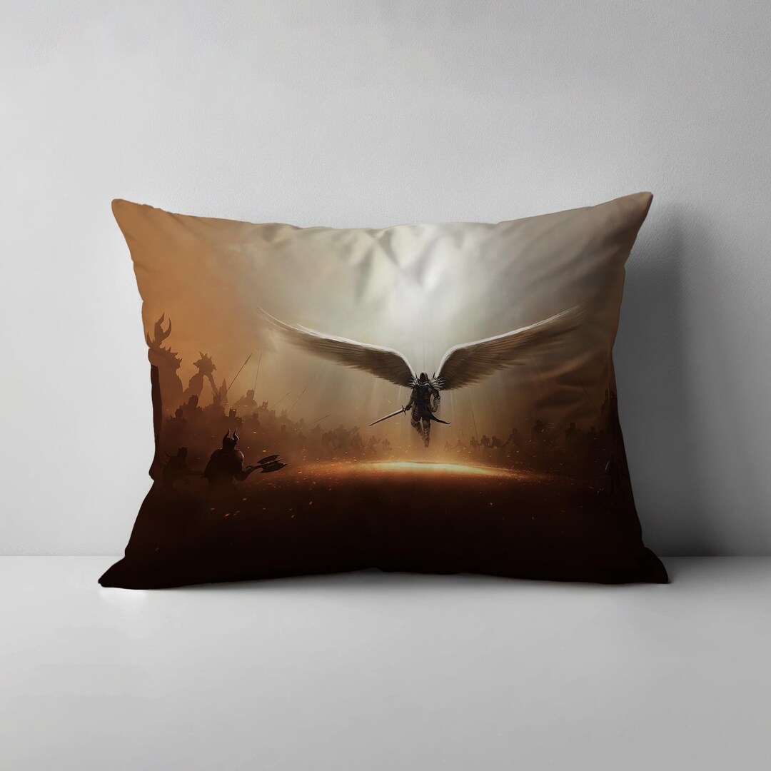 Gift for the Home, Modern Pillow, Warrior Angel Cushion, Michael Angel ...