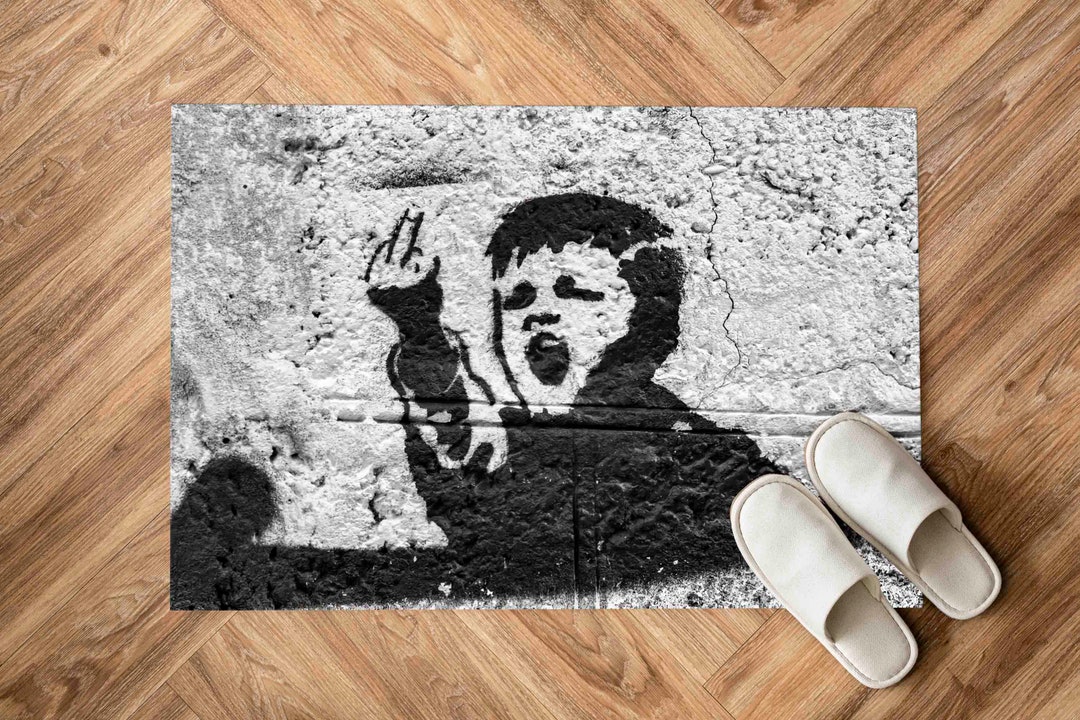 Runner Rug, Accent Rug, Kitchen Rug, Gift for Him, Banksy Bad Boy Rug ...