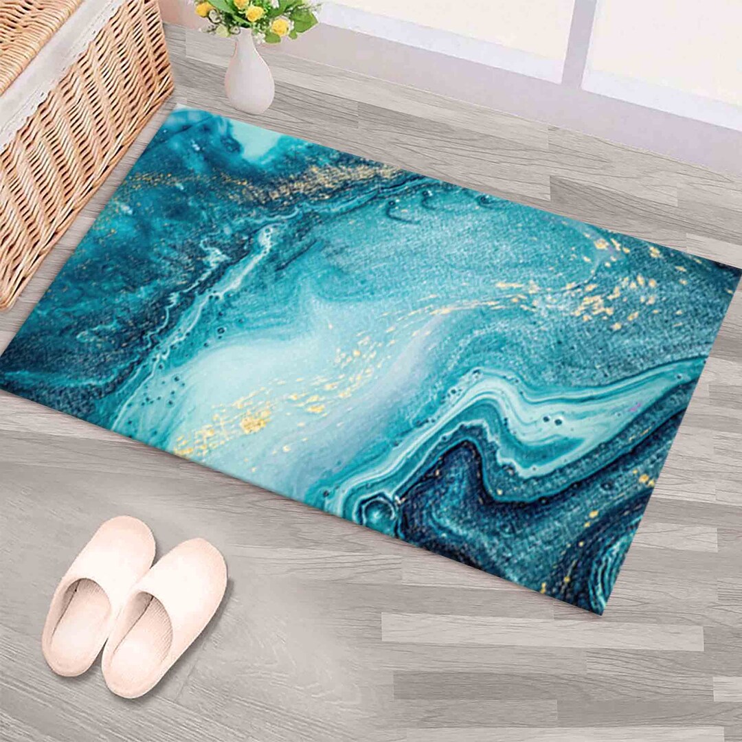 3D Printed Rug, Gift Rug, Decorative Rug, Gift for the Home, Blue Tones ...