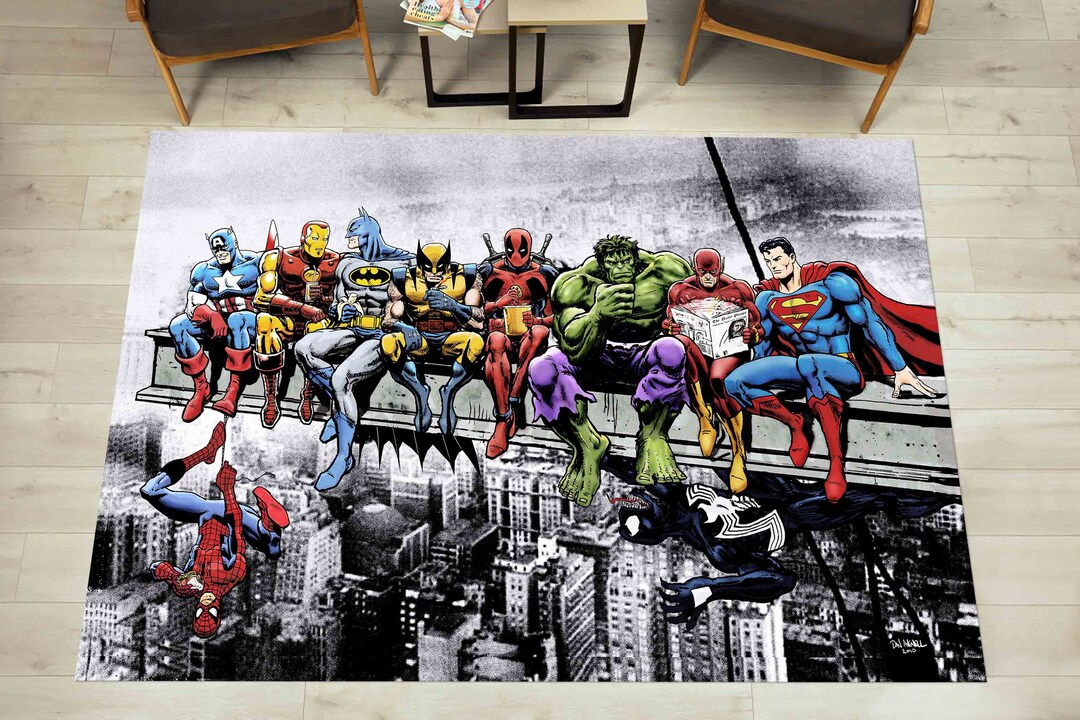 Office Decor Rug, Corridor Rug, Outdoor Rug, Gift for Him, Marvel & DC ...