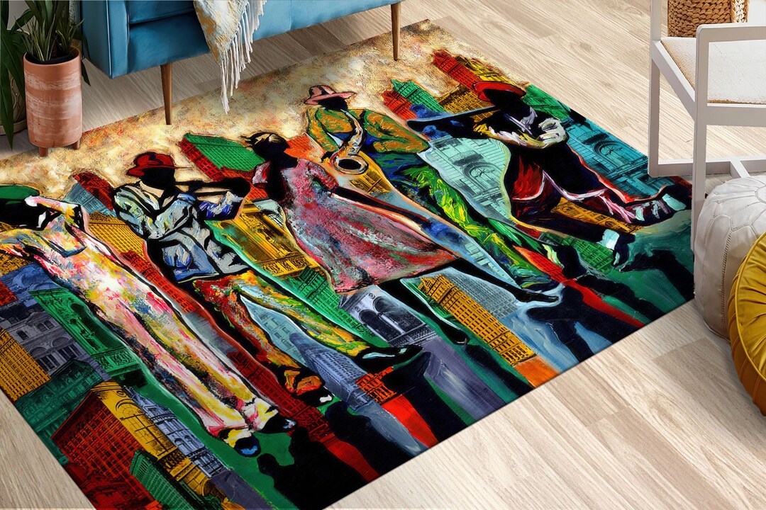 Abstract Jazz Music Rug, Abstract Music Rugs, Jazz Music Rugs, Music ...