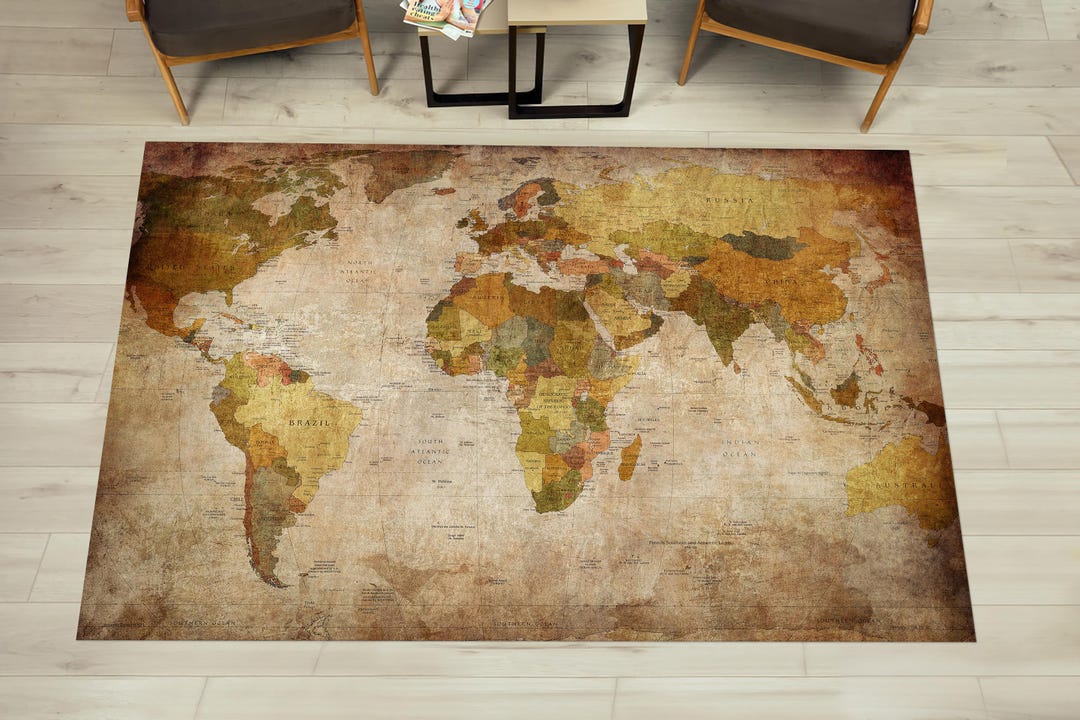 World Map Rugs, Large World Map Rug, World Atlas Rugs, Map Rugs ...