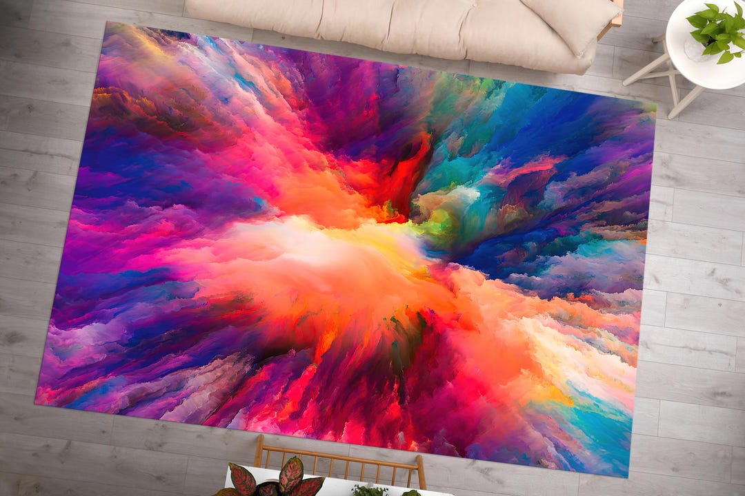 Colorful Cloud Rugs, Abstract Color Rug, Luxurious Rug, Modern Rugs ...