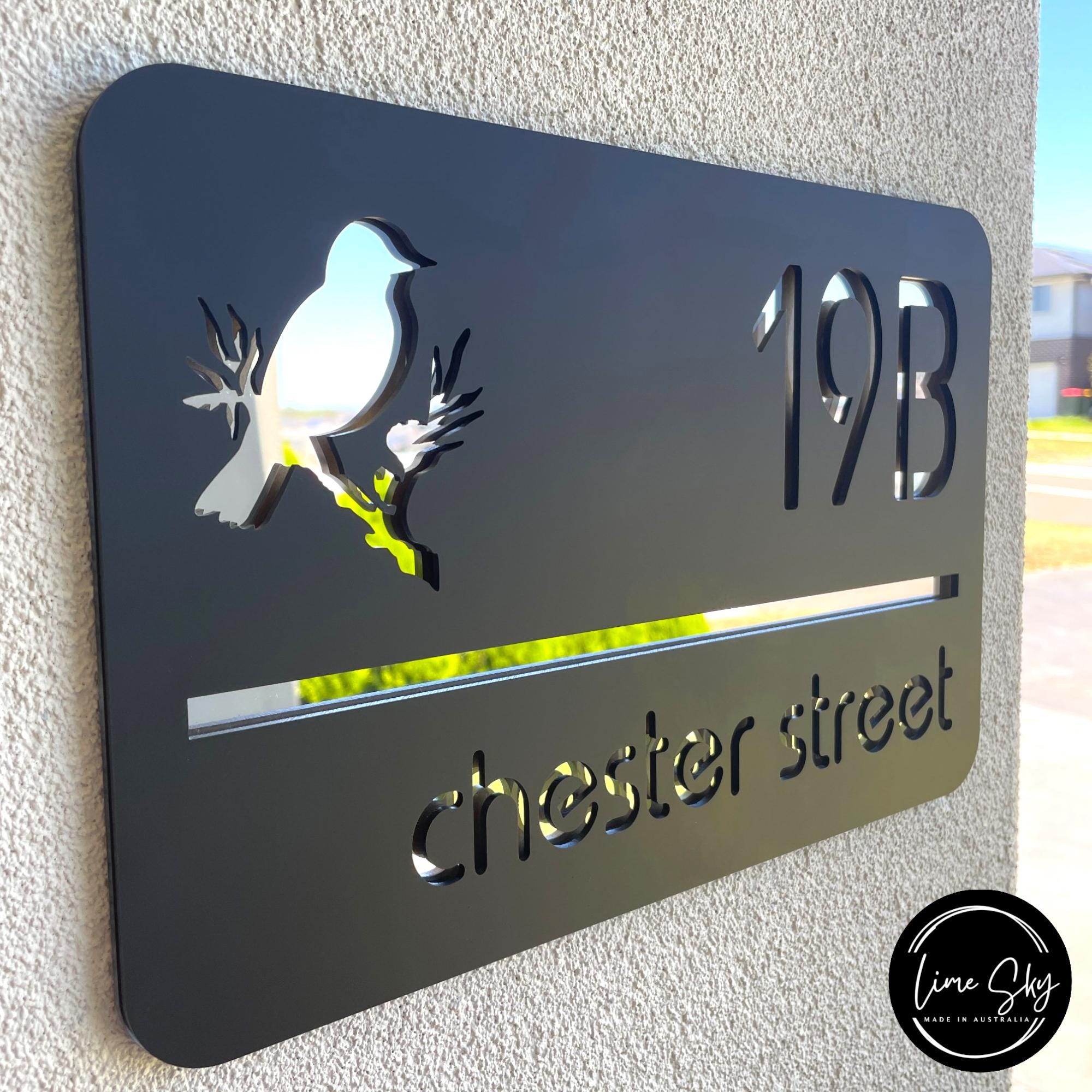 Modern House Entry Sign With Bird Design in Rectangle Shape House Door ...