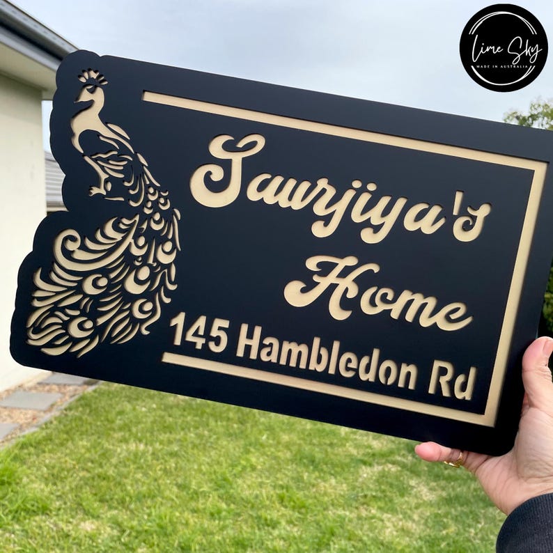 Modern House Signs | House Door Numbers Plaque | Mailbox Address ...