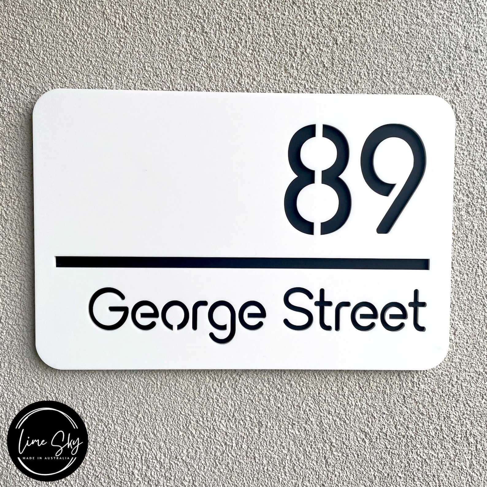 Modern House Entry Sign With Street Number & Name Rectangle Shape House ...