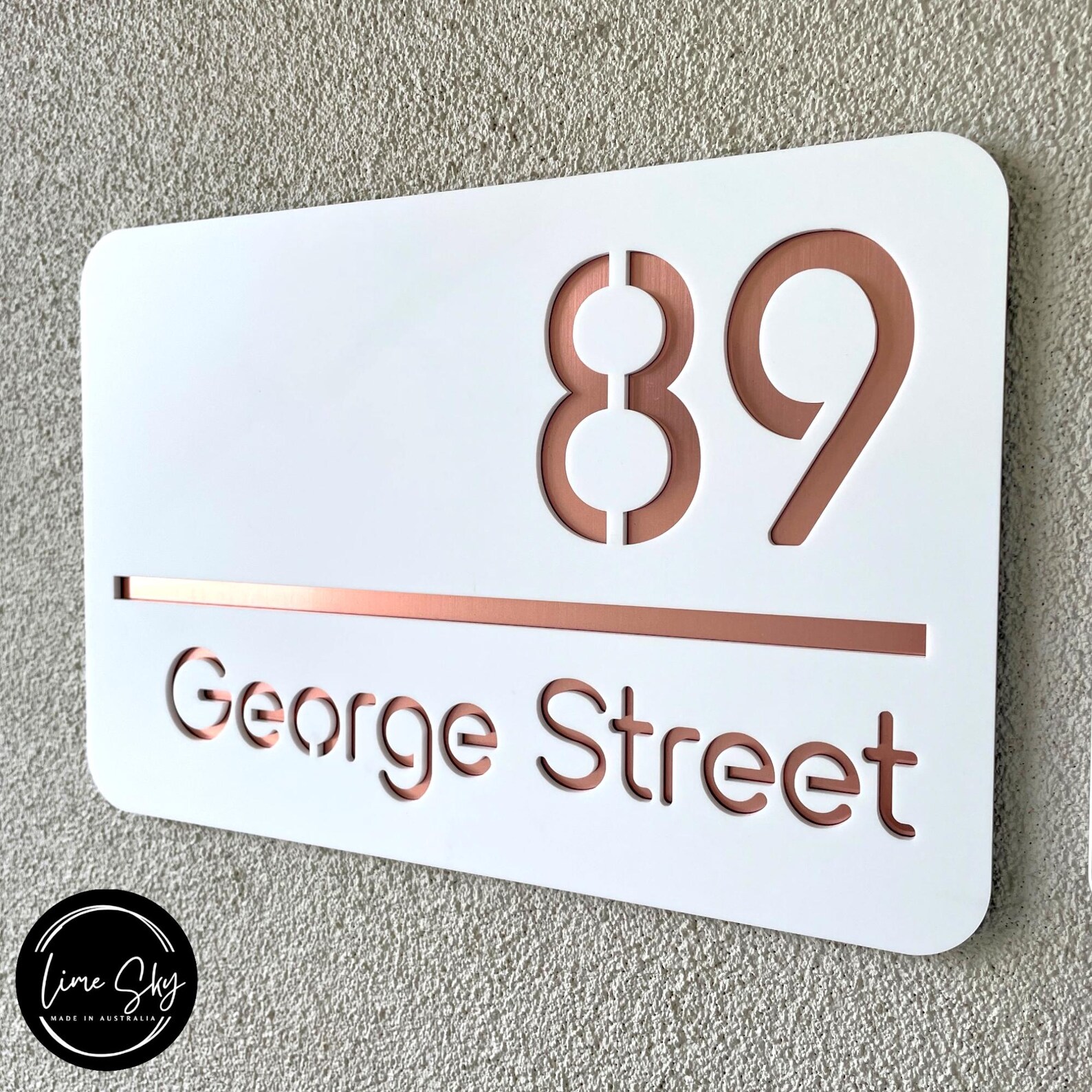 Modern House Entry Sign With Street Number & Name Rectangle Shape House ...