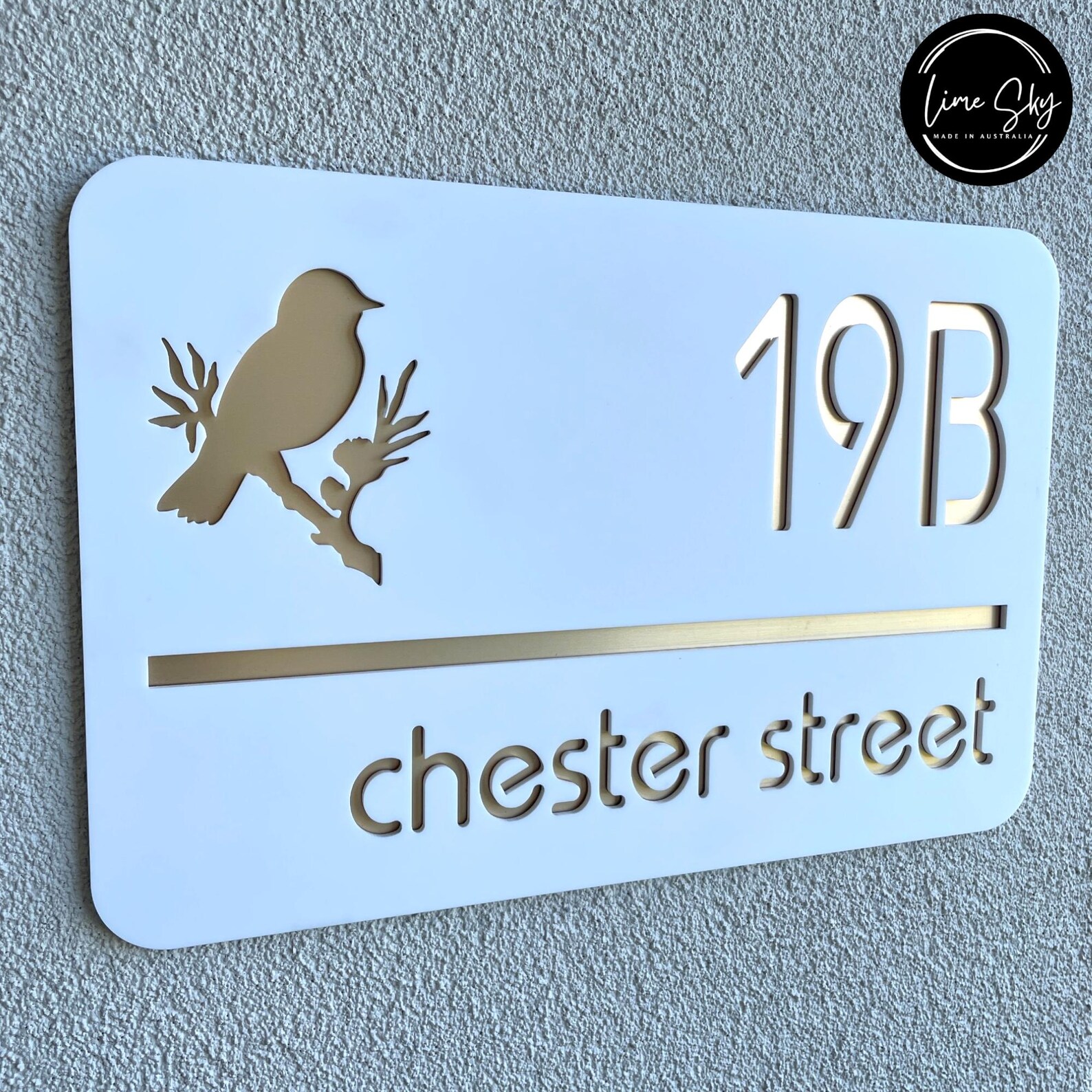Modern House Entry Sign With Bird Design in Rectangle Shape | House ...