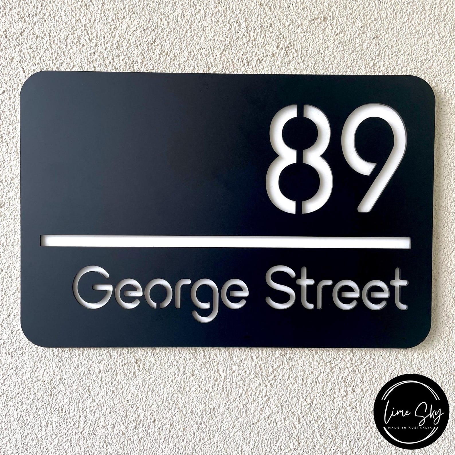 Modern House Entry Sign With Street Number & Name Rectangle Shape House ...