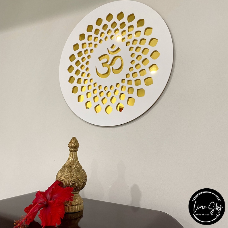 Acrylic Om Wall Decor | Modern Hindu Temple Art Backdrop | Housewarming ...