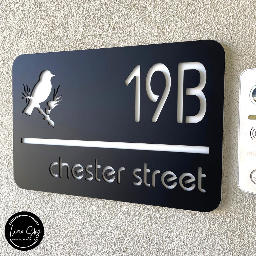 Modern House Entry Sign With Bird Design in Rectangle Shape | House ...