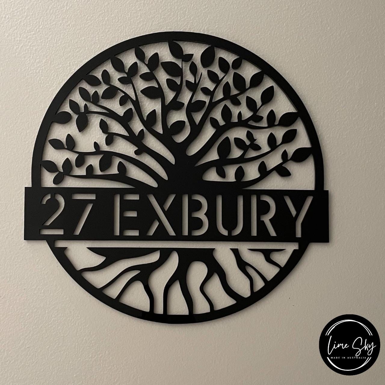 Personalized Tree of Life Name Sign / Address Plate Modern Customized ...