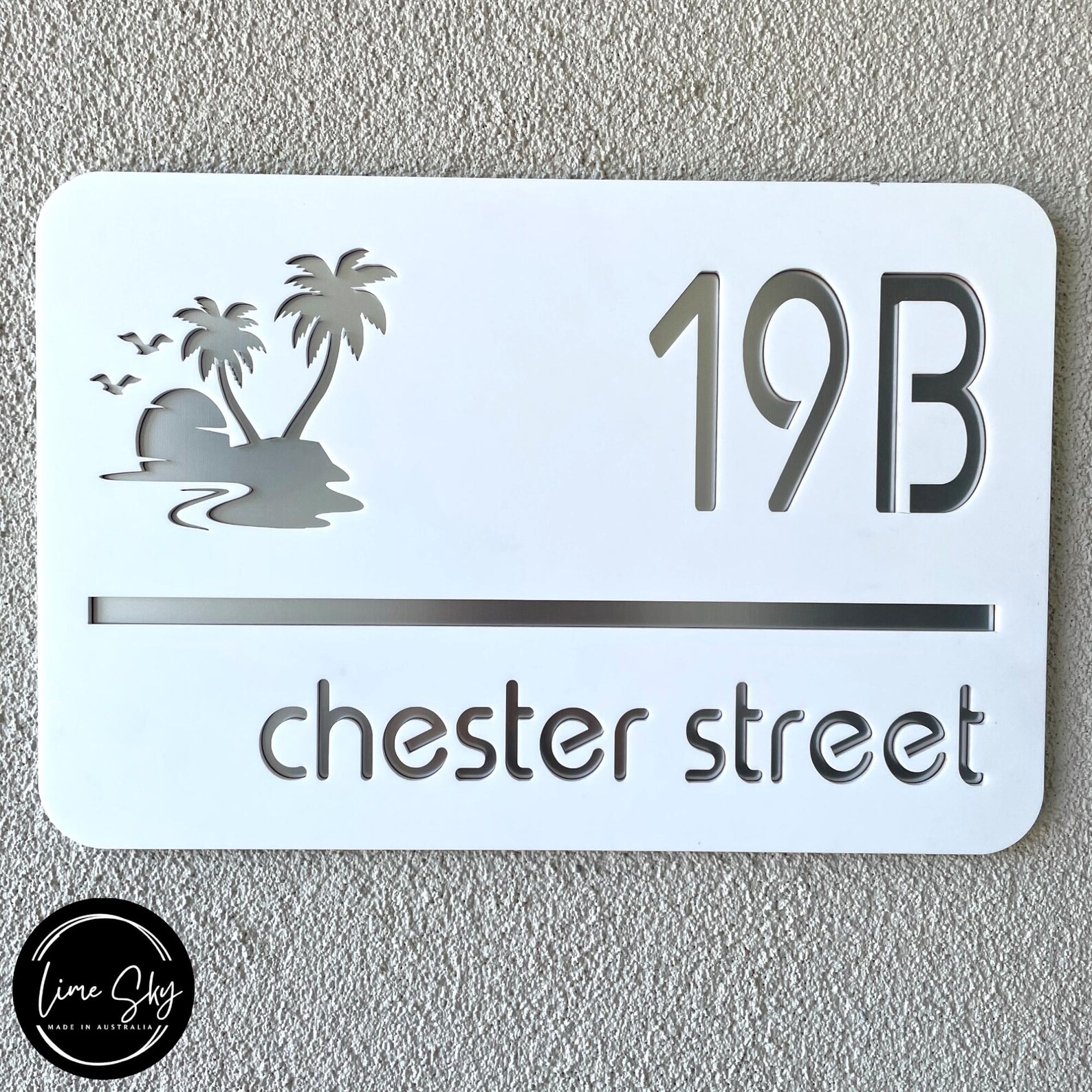 Custom Acrylic House Name Plate | Modern Personalised Home Number Sign ...