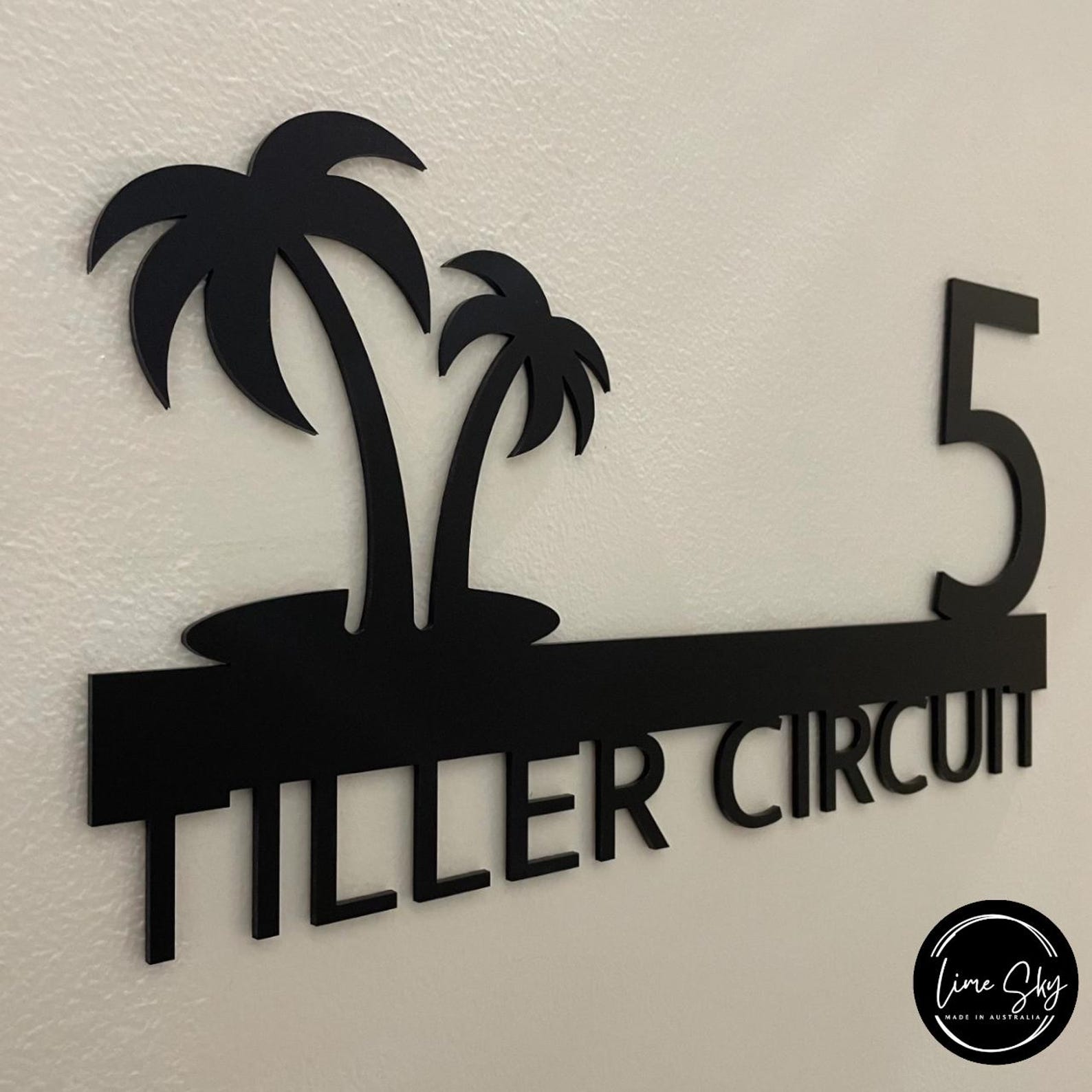 Long House Number Address Sign | Free Style Cut & Lift Personalized ...