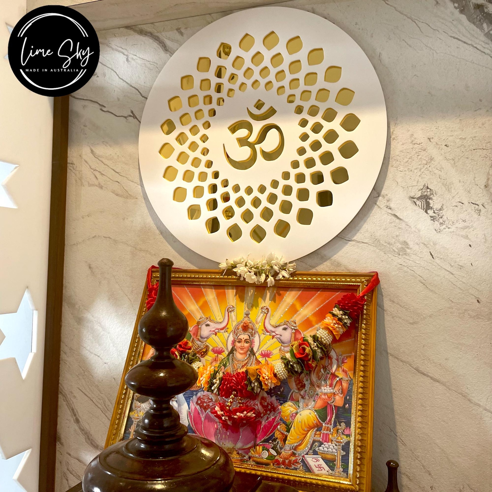 Acrylic Om Wall Decor | Modern Hindu Temple Art Backdrop | Housewarming ...