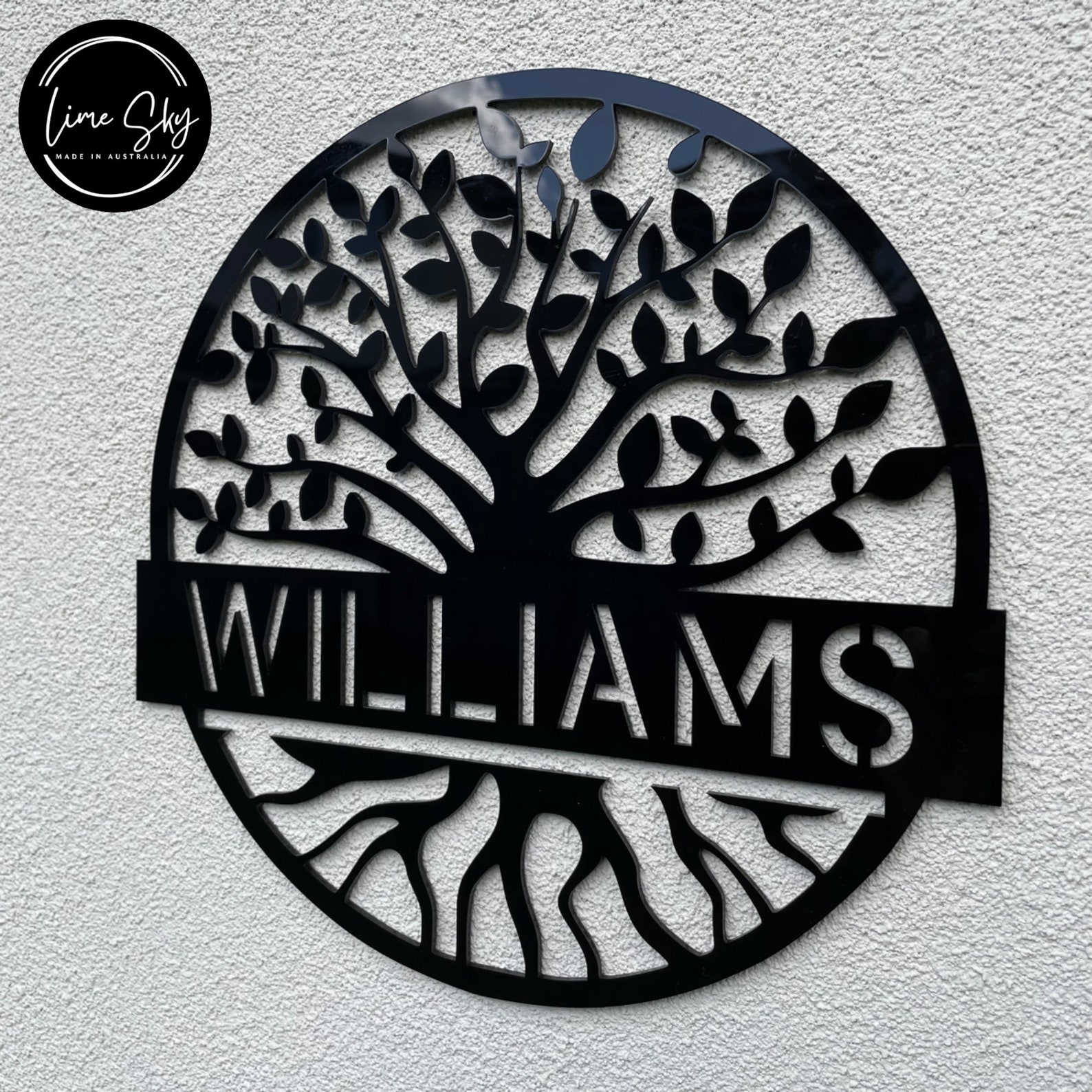 Personalized Tree of Life Name Sign / Address Plate Modern Customized ...