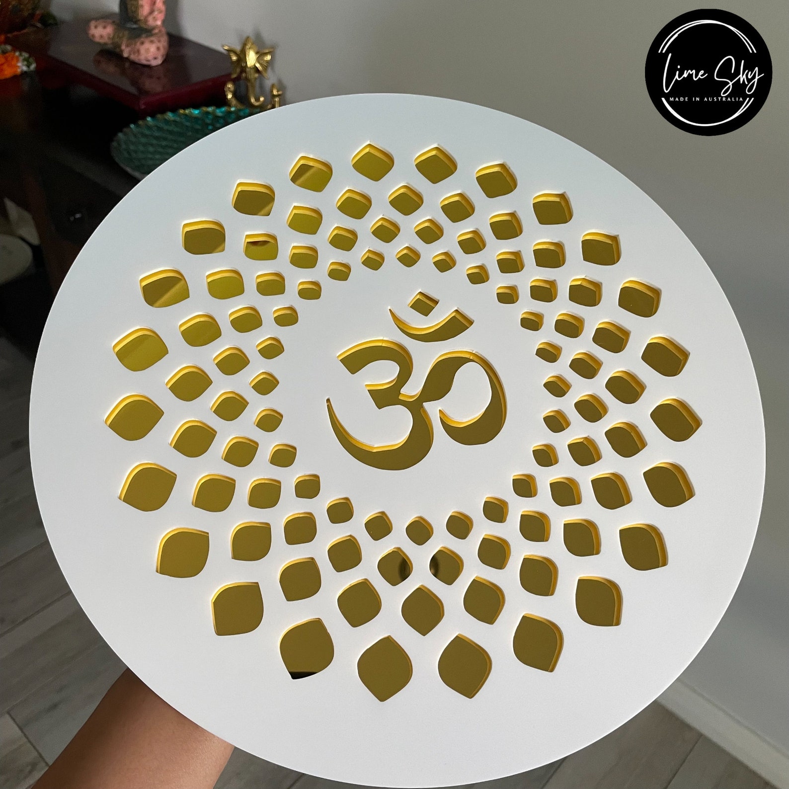 Acrylic Om Wall Decor | Modern Hindu Temple Art Backdrop | Housewarming ...