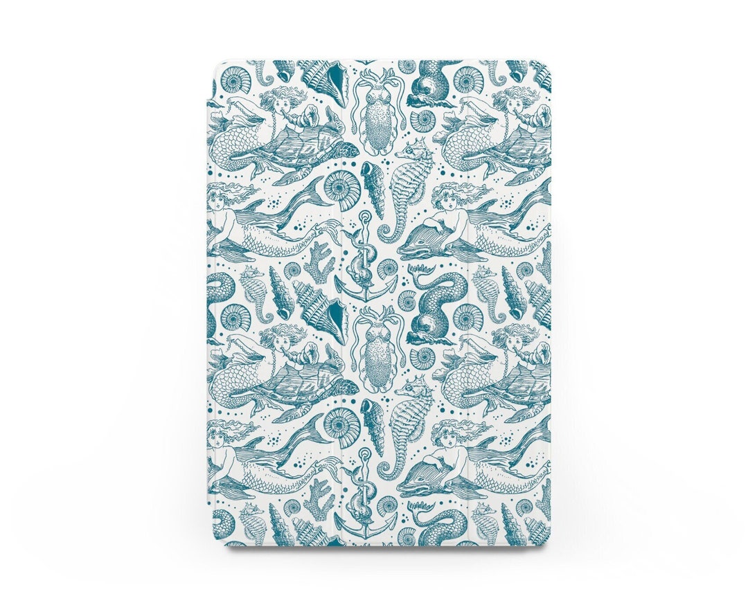 Vintage Mermaid Case for iPad 10.2 Inch 9th 8th 7th Gen Whale iPad Pro ...