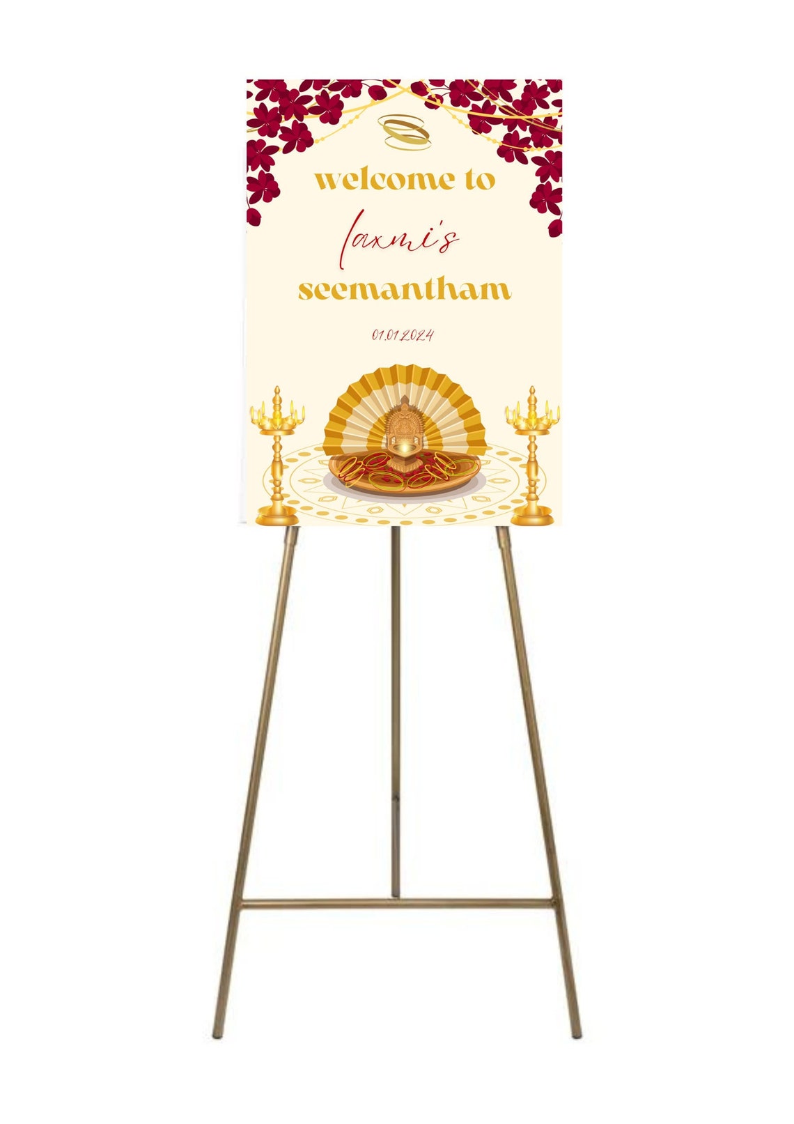 Seemantham Welcome Sign DIGITAL PRINT, Baby Shower, Indian Baby Shower ...