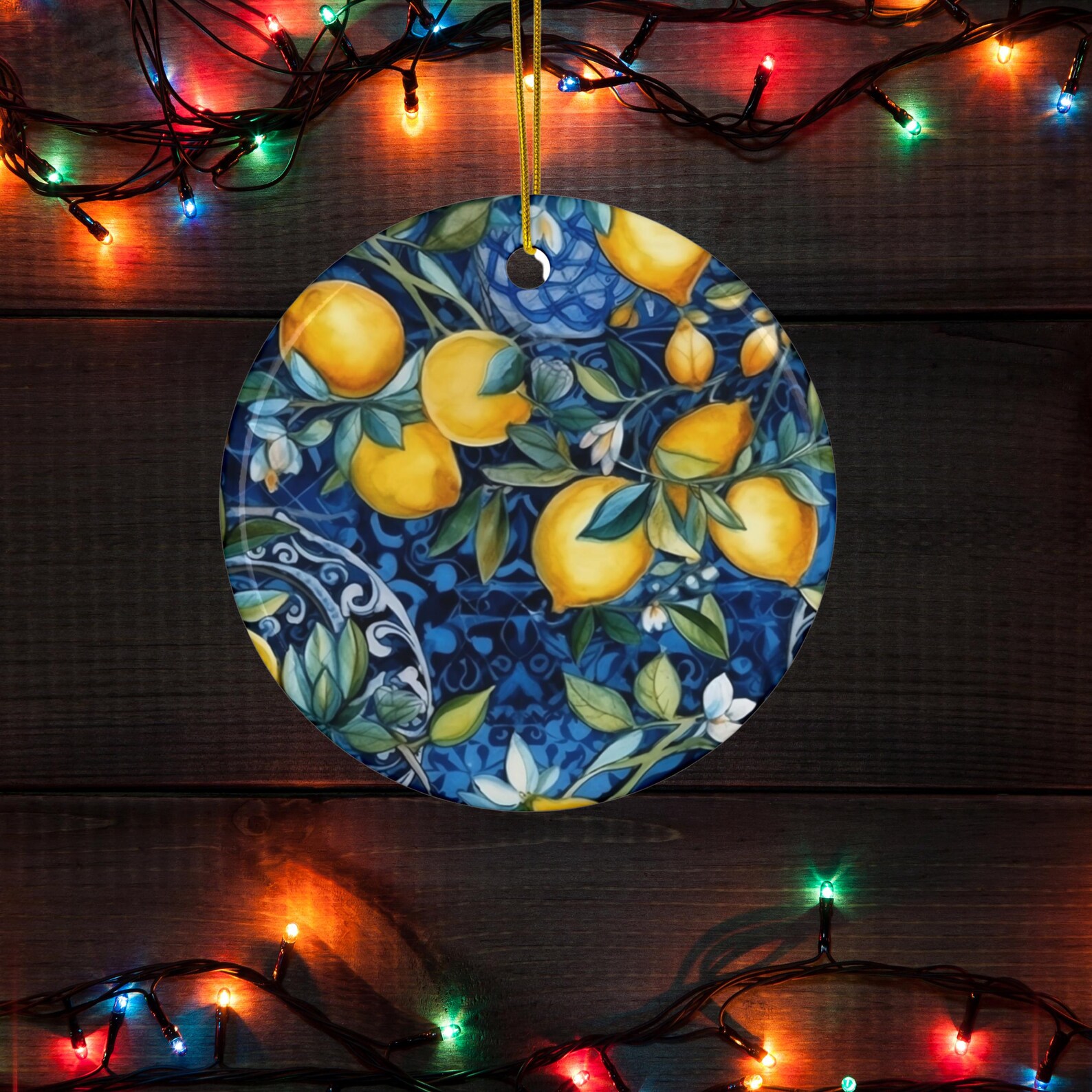 Amalfi Coast Lemon Ornament: Italian Tile Ceramic Christmas Decor - Etsy