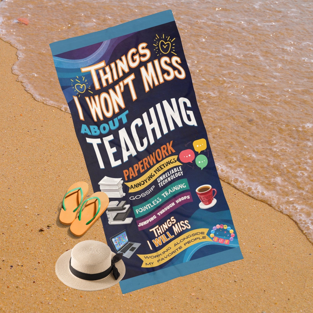 Personalized Teacher Retirement Beach Towel: Funny Colleague Gift - Etsy