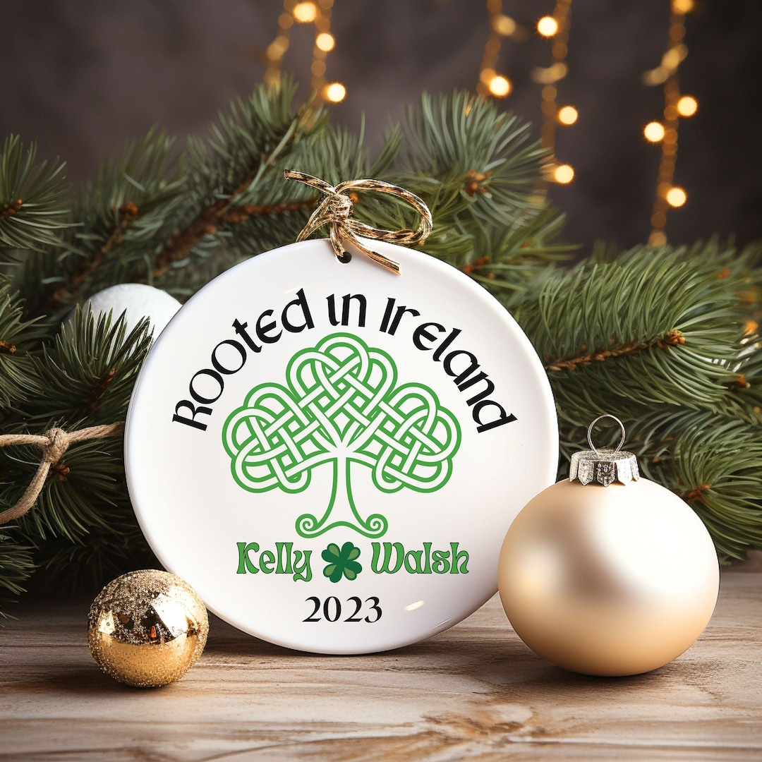 Personalized Irish Family Ornament: Celtic Knot Tree, Custom Surname - Etsy
