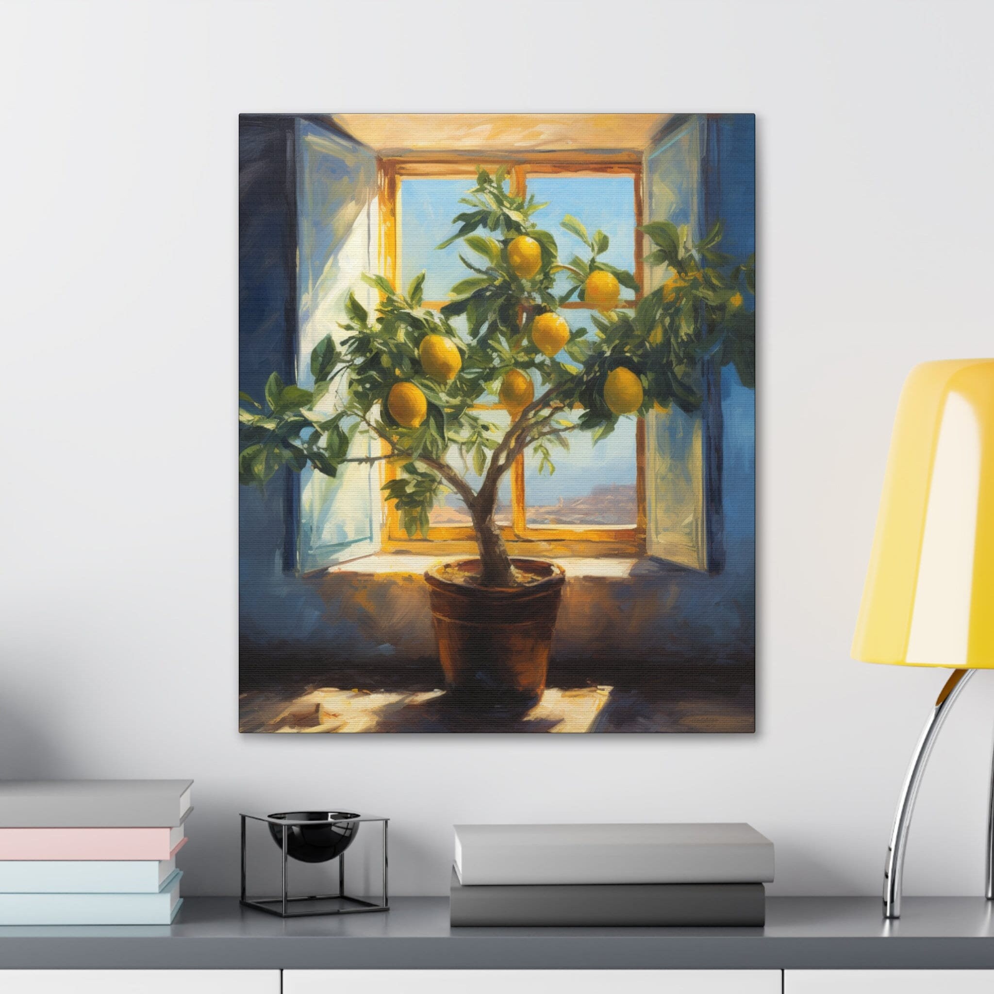 Lemon Tree Wall Hanging, Window View of Amalfi Wall Decor, Beautiful ...