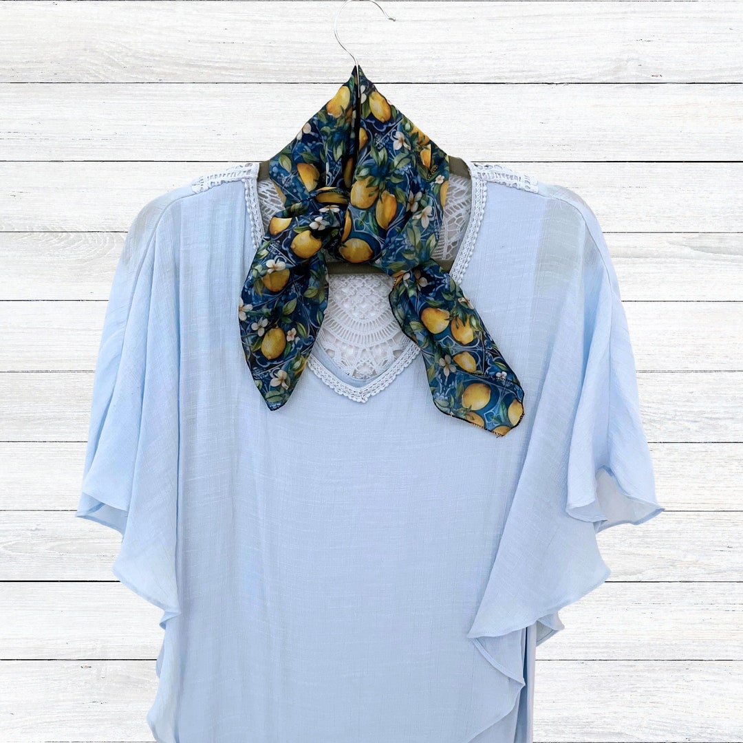 Amalfi Coast-inspired Scarf, Stylish Lemon-themed Fashion Scarf, Gift ...
