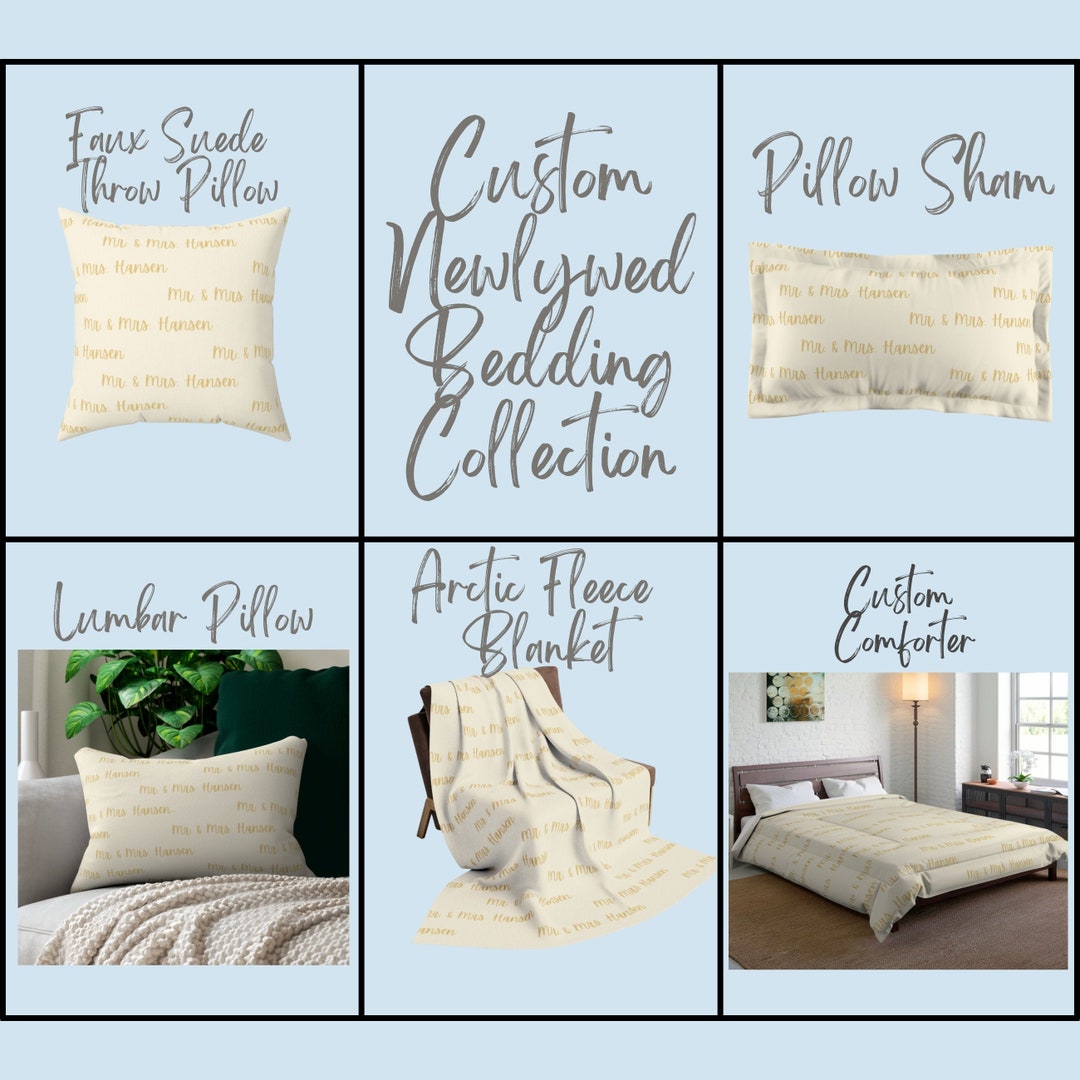 Custom Mr. & Mrs. Comforter Set for Newlyweds, Personalized Bedding ...