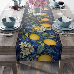 Amalfi Lemon Table Runner: Italy-themed Kitchen Decor - Etsy