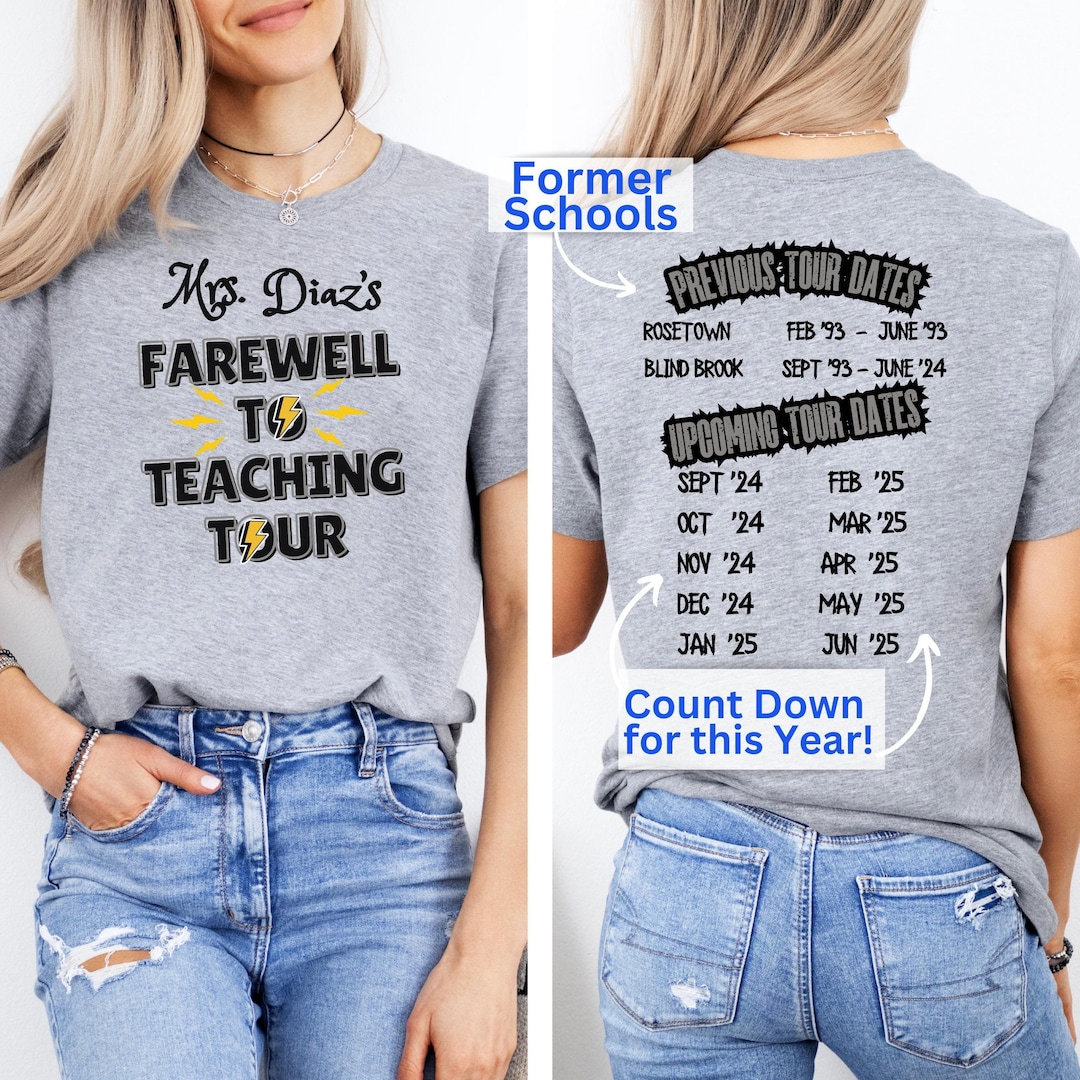 Custom Countdown to Retirement Shirt for Last Year of Teaching Farewell ...