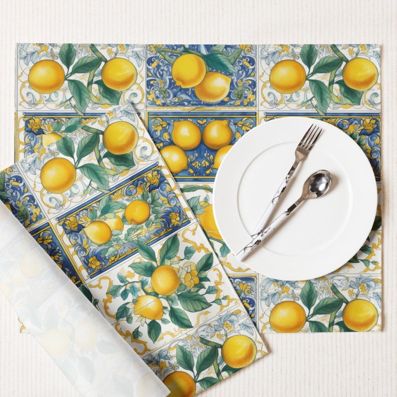 Positano Placemat Set, Coastal Inspired Dining Decor, Elegant Handwoven ...