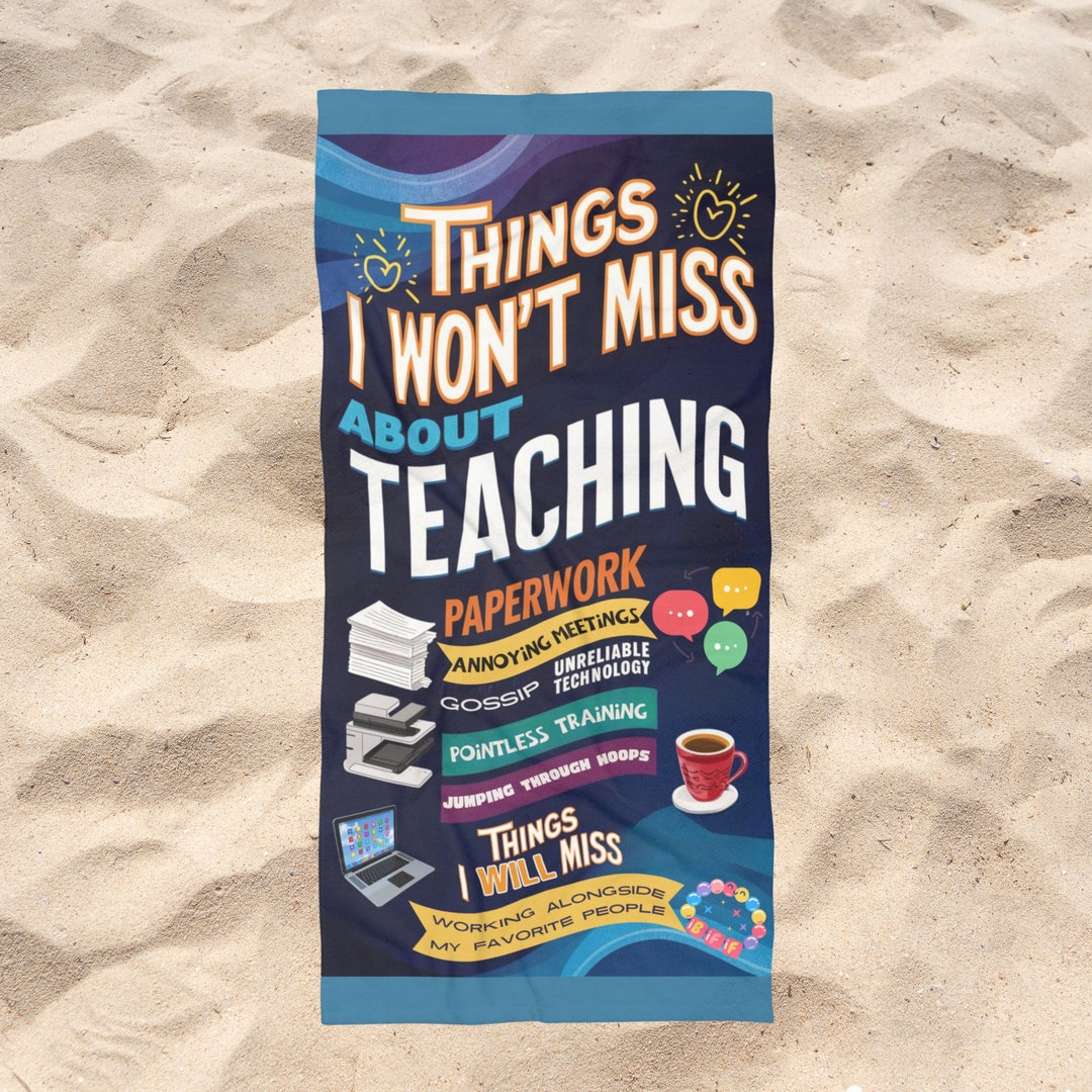 Funny Teacher Retirement Beach Towel: Personalized Colleague Gift - Etsy