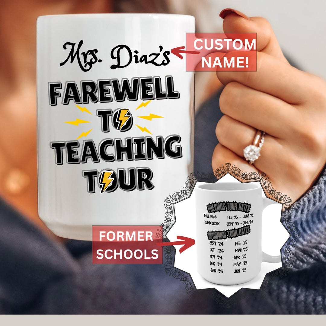 Custom Retirement Countdown Coffee Mug for Teacher's Last Year in the ...