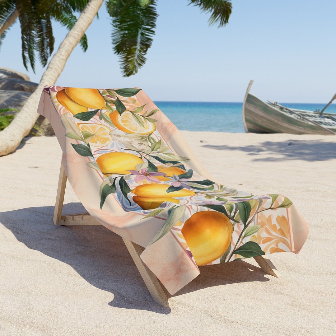 Lemon Beach Towel for Amalfi Lover Gift for Italy Travel Gear for Beach ...
