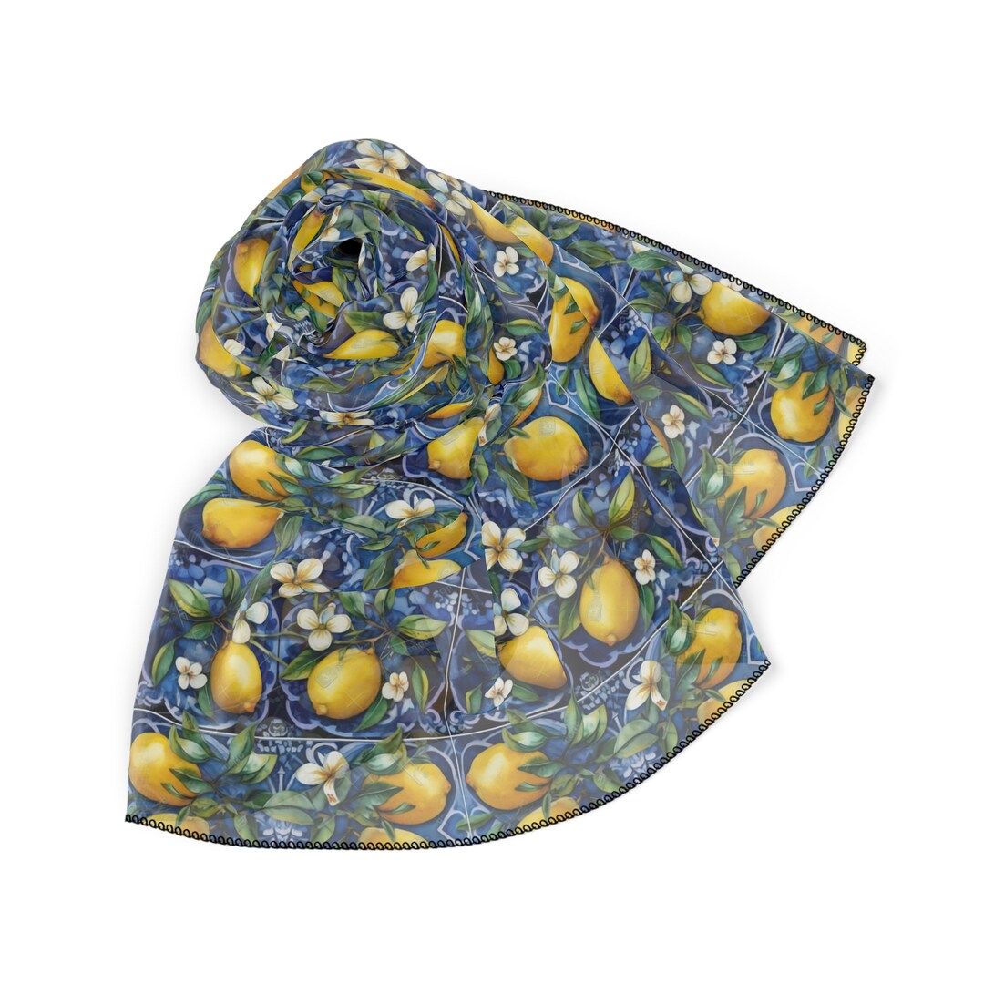 Amalfi Coast-inspired Scarf Stylish Lemon-themed Fashion - Etsy