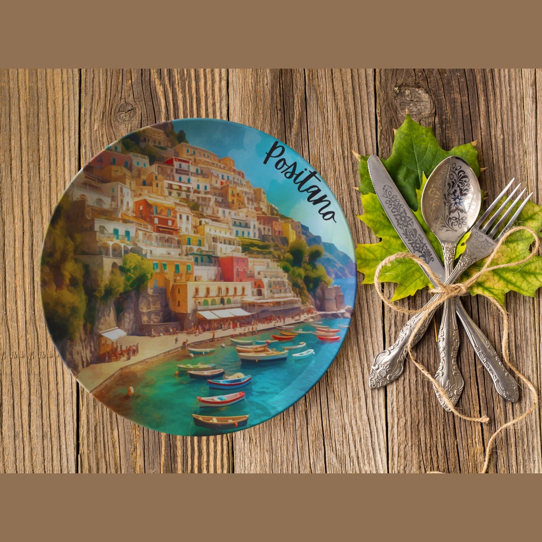 Positano Dinner Plate: Amalfi Coast Italian Art, Foodie Gift - Etsy