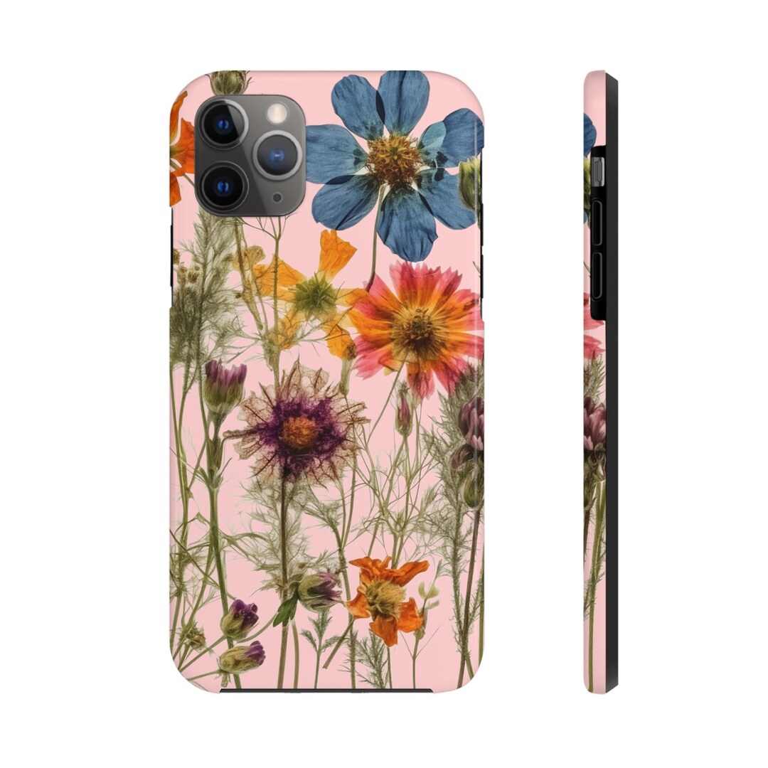 Pressed Flowers Iphone-compatible Case, Sturdy Floral Phone Cover ...