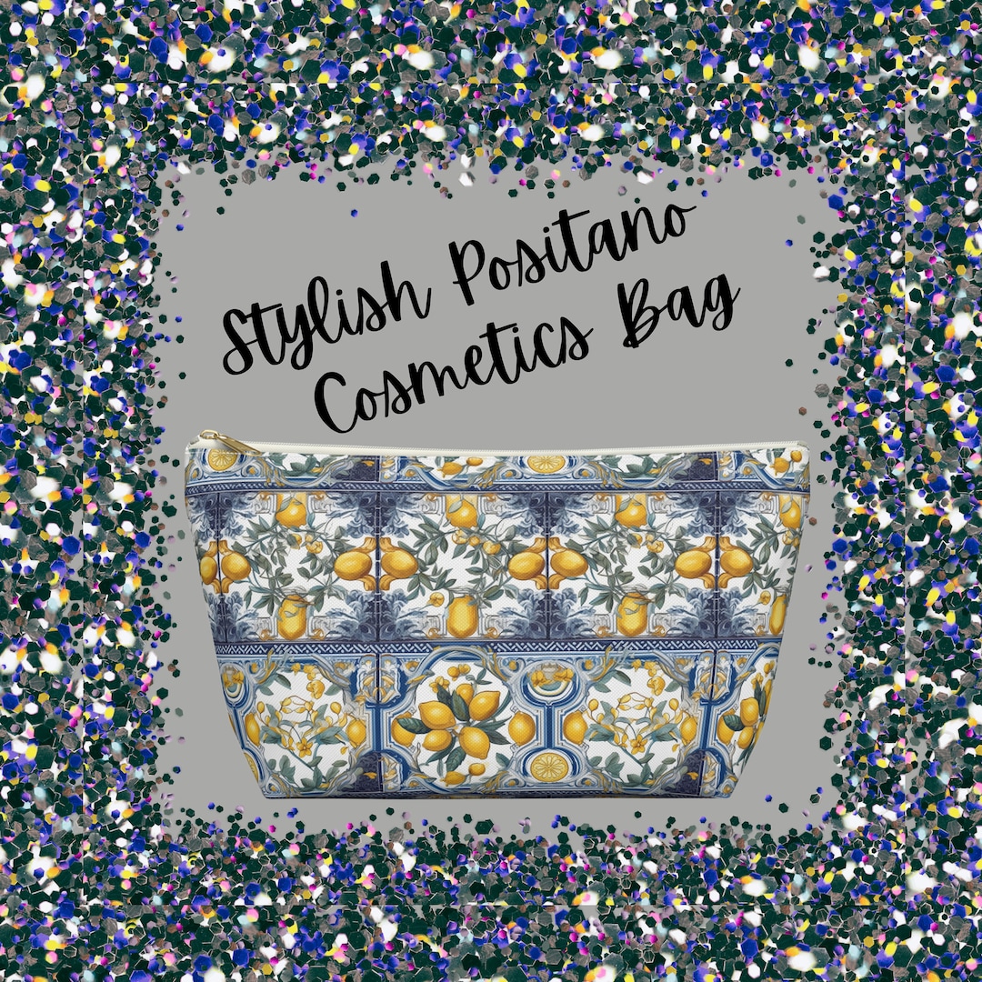 Lemon-themed Makeup Pouch Italian Cosmetic Bag for Italy Lover ...