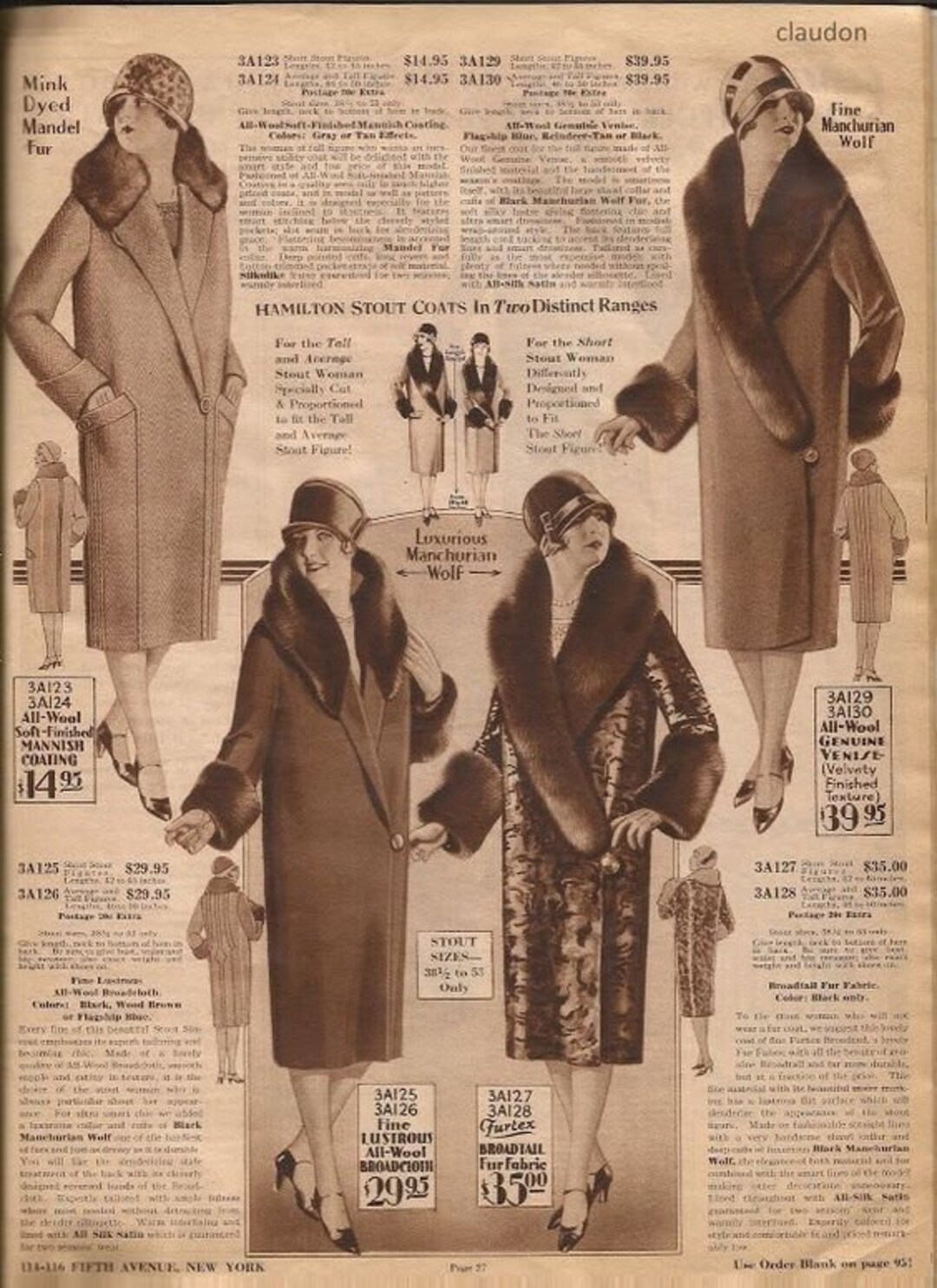 Vintage 1920s Hamilton Garment Co Women's Coats Advertisement- Digital ...