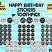 Happy Birthday Themed Stickers in 5 Different Models. Sticker in Silver ...