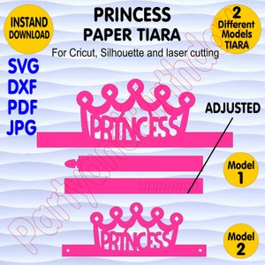 Paper Princess Crown / 3D Princess Tiara SVG Cutting Files / DXF ...