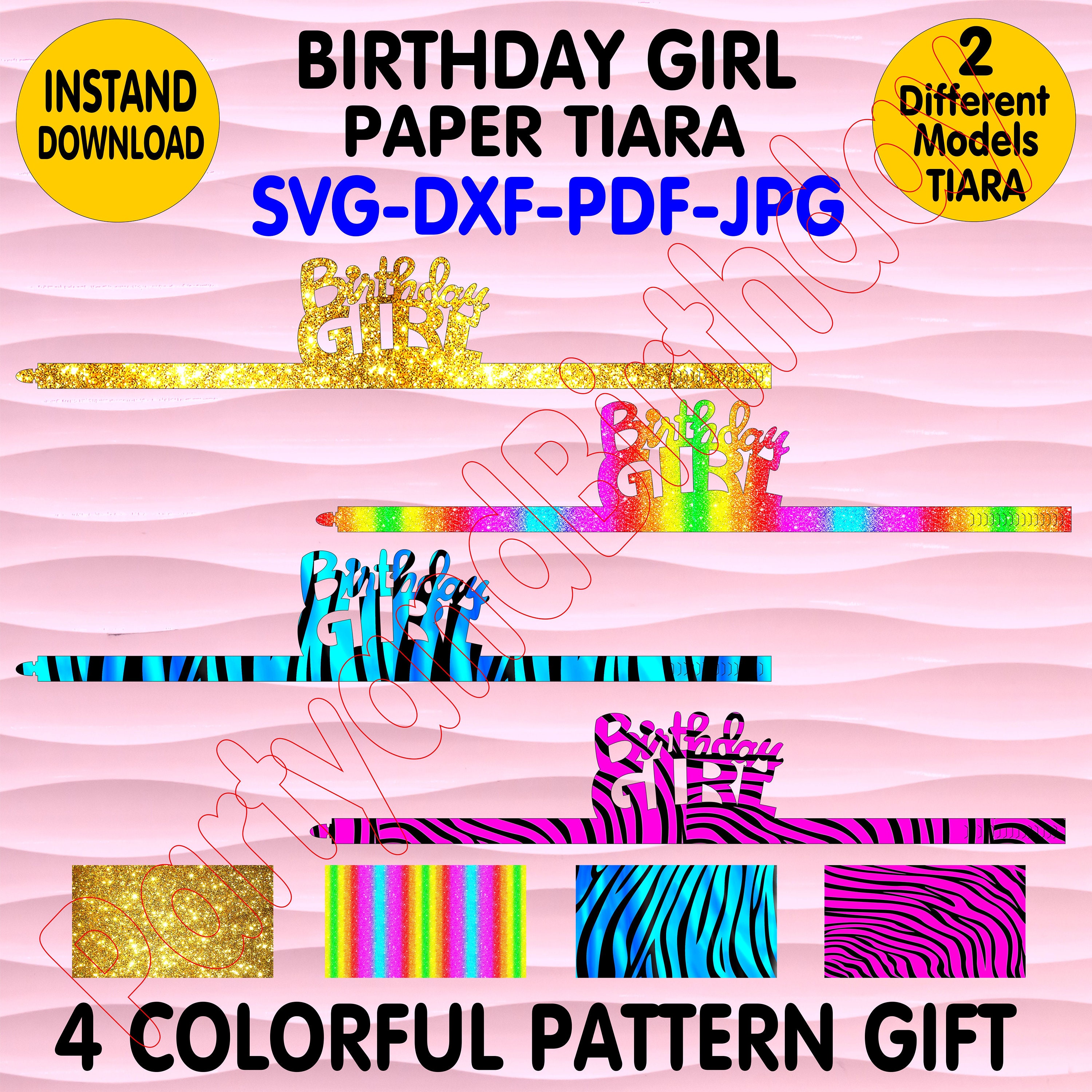 Paper Tiara / 3D Birthday Girl Tiara SVG Cutting Files / DXF Cutting ...
