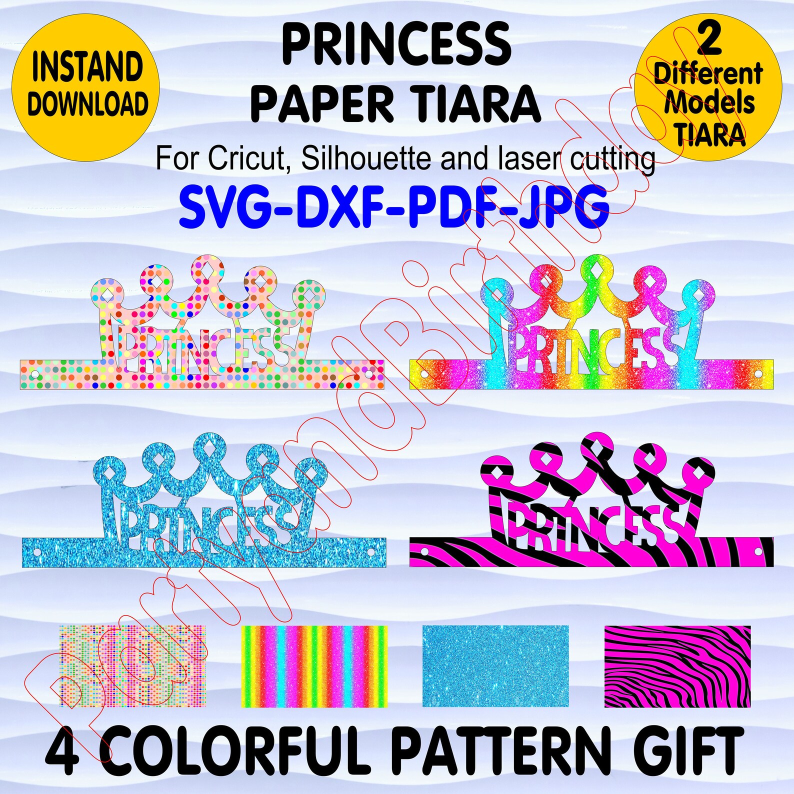 Paper Princess Crown / 3D Princess Tiara SVG Cutting Files / DXF ...